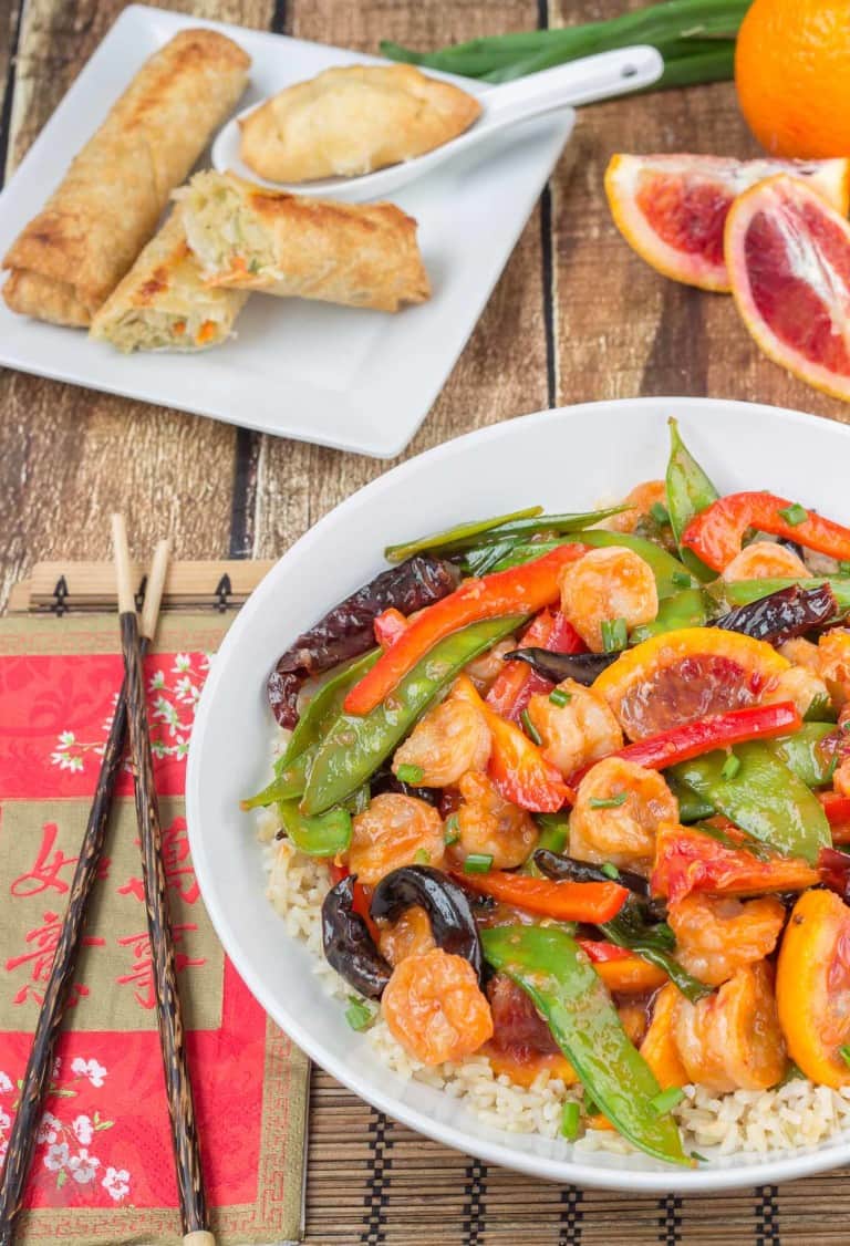 Blood Orange Shrimp Stir Fry - Strawberry Blondie Kitchen