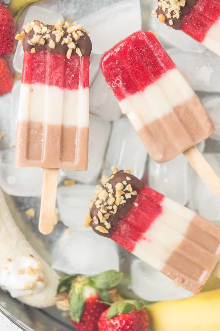 Banana Split Popsicles