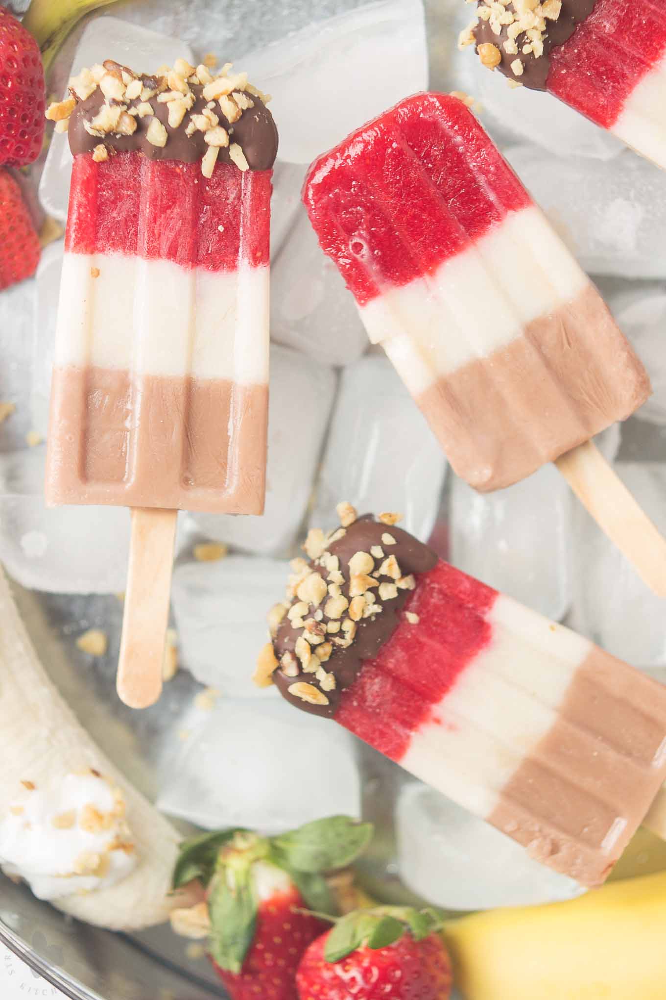 Banana Split Popsicles