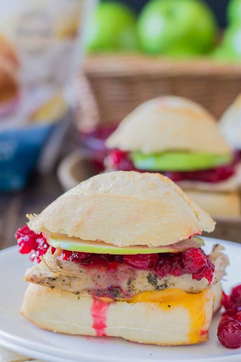 Turkey Cheddar Cran Apple Sliders - Strawberry Blondie Kitchen