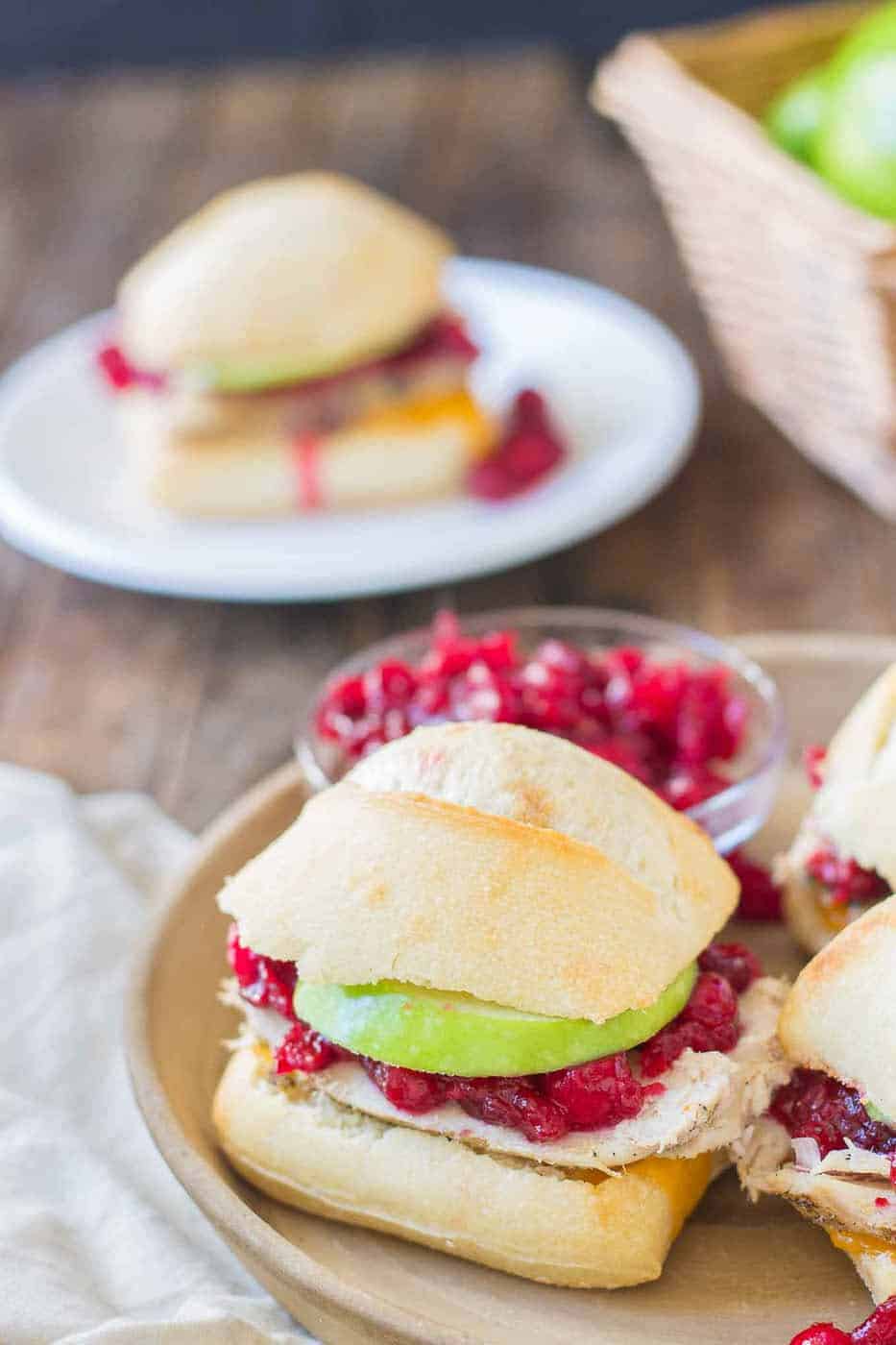 Turkey Cheddar Cran Apple Sliders - Strawberry Blondie Kitchen