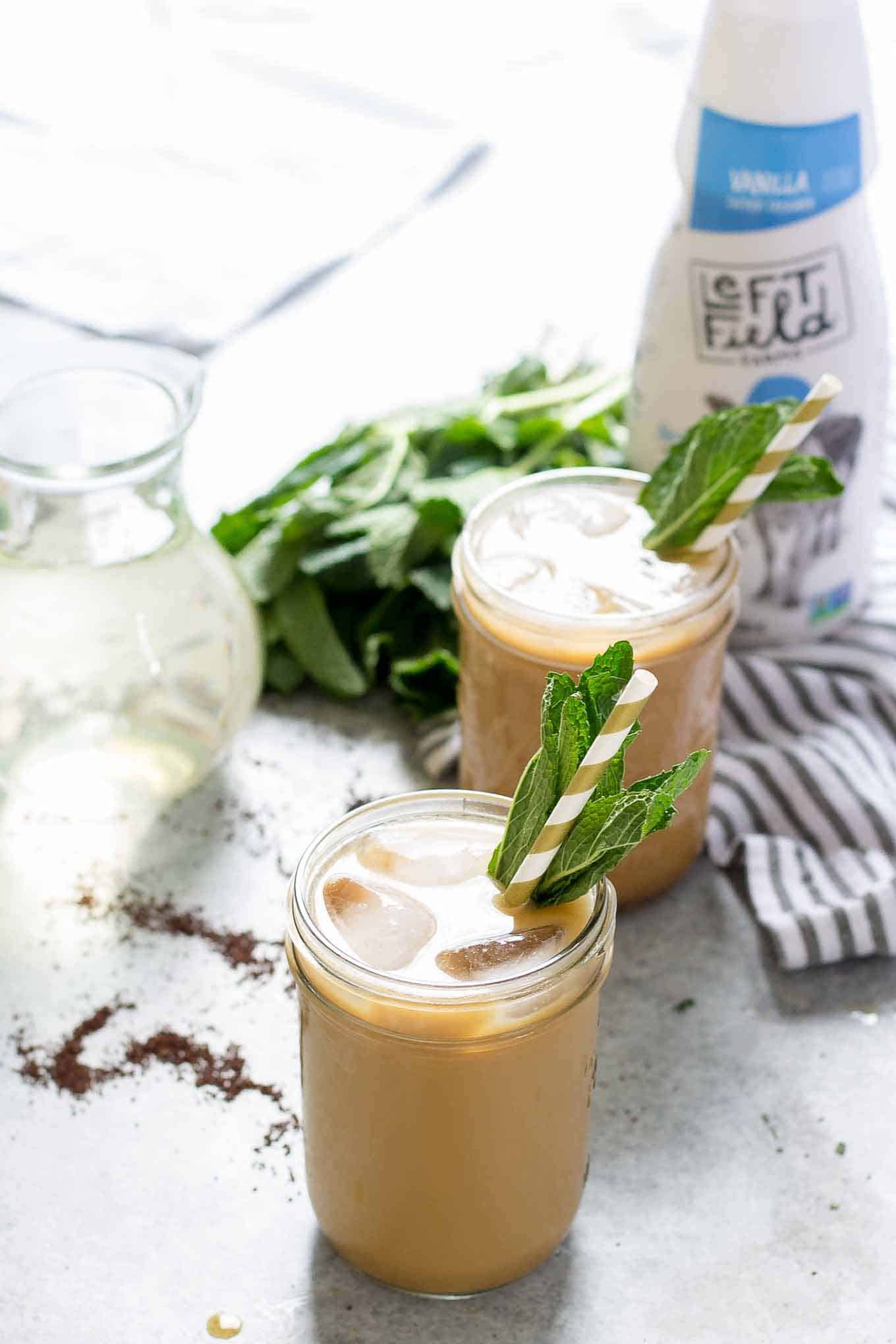 Vanilla Mint Iced Coffee - Strawberry Blondie Kitchen