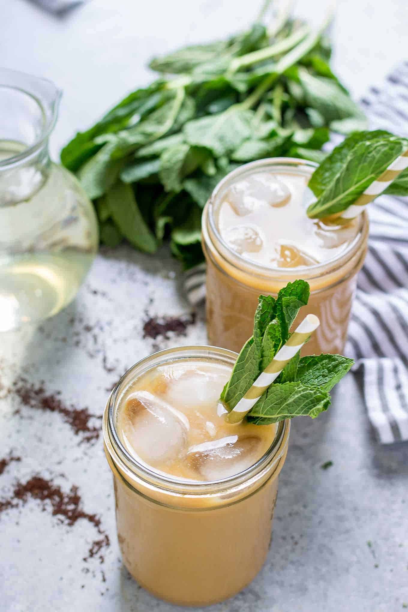 Vanilla Mint Iced Coffee - Strawberry Blondie Kitchen