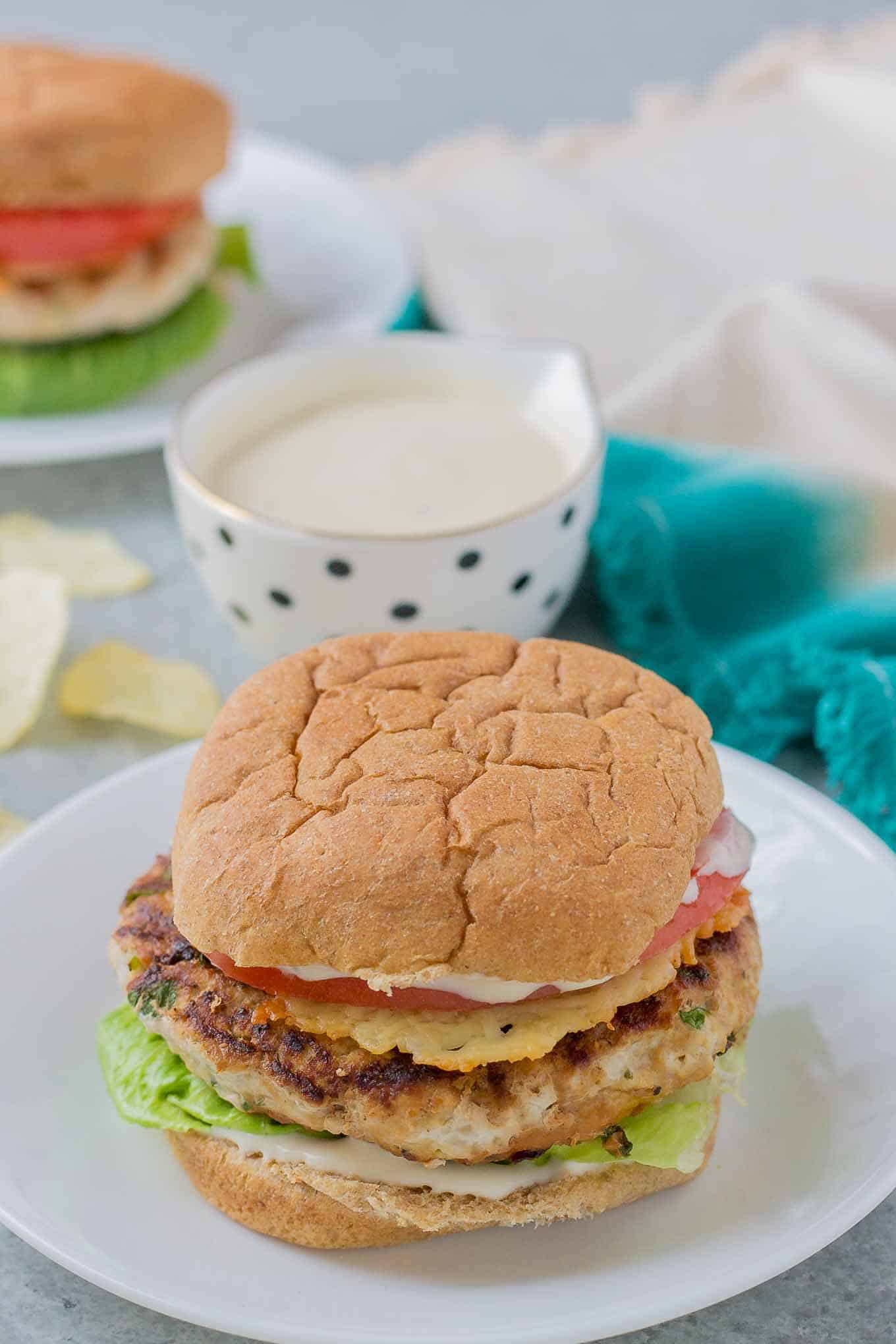 Chicken Caesar Burgers - Strawberry Blondie Kitchen