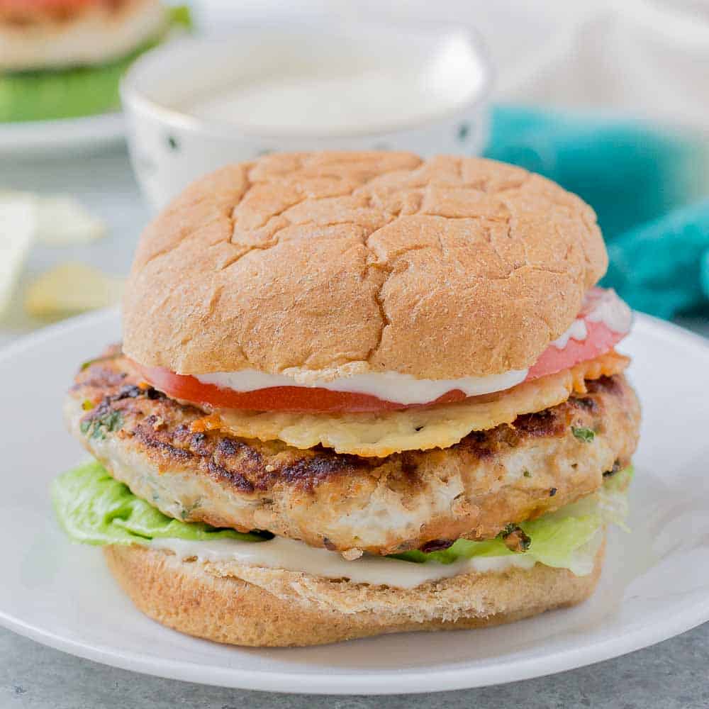 Chicken Caesar Burgers - Strawberry Blondie Kitchen