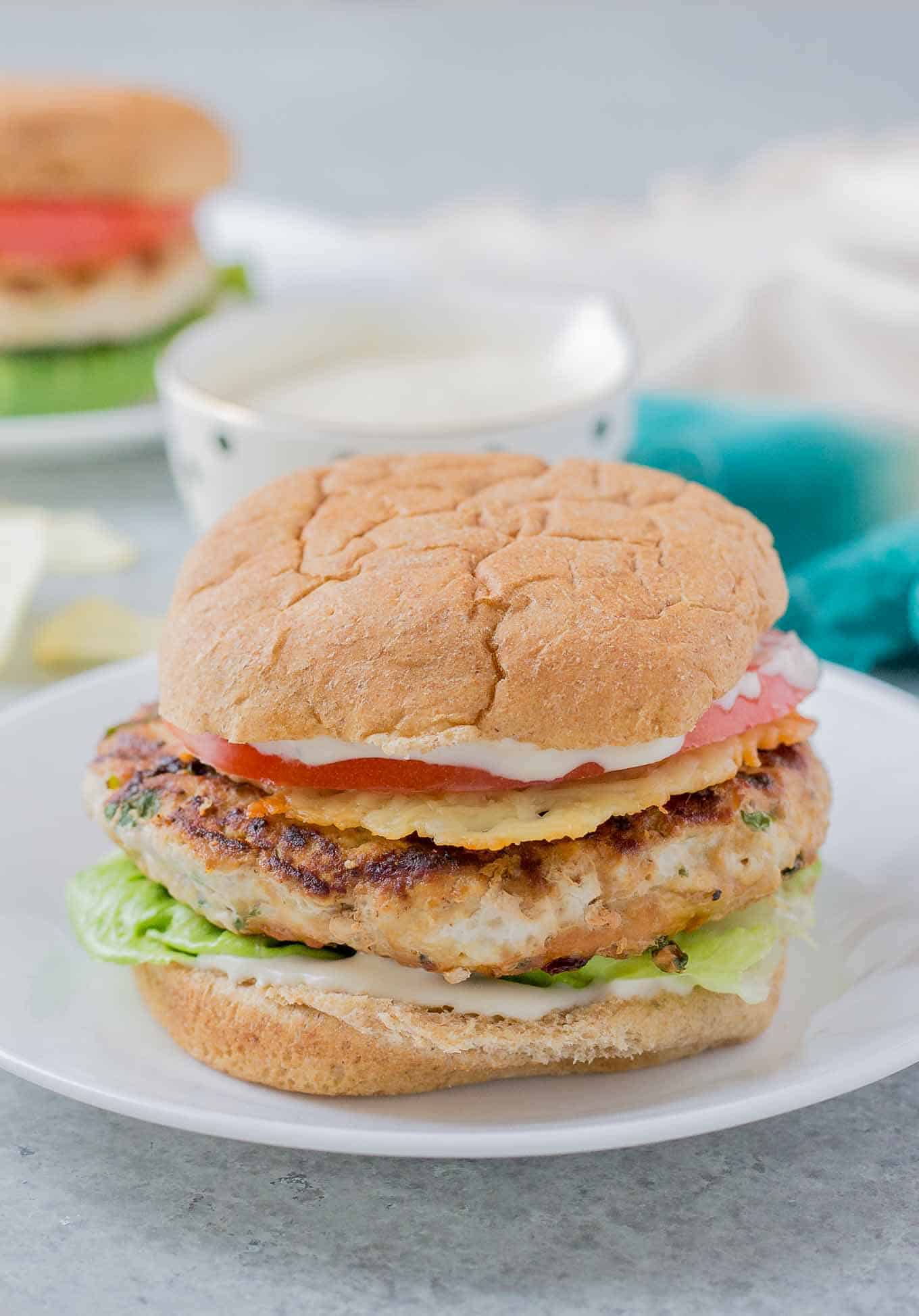 Chicken Caesar Burgers - Strawberry Blondie Kitchen