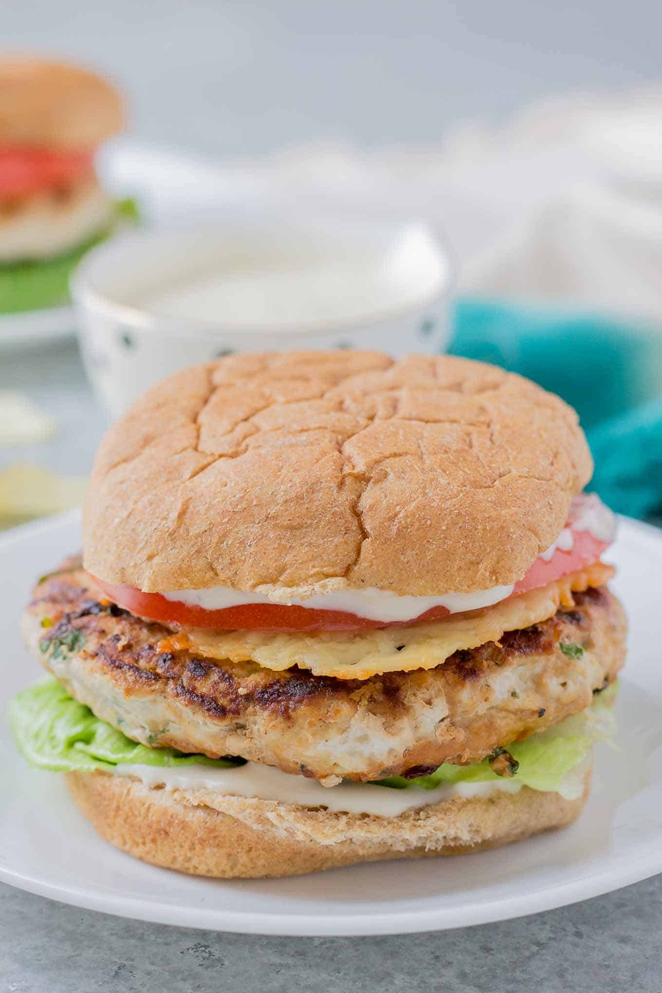 Chicken Caesar Burgers - Strawberry Blondie Kitchen