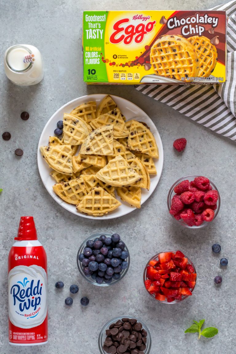 Fruity Breakfast Waffle Nachos - Strawberry Blondie Kitchen