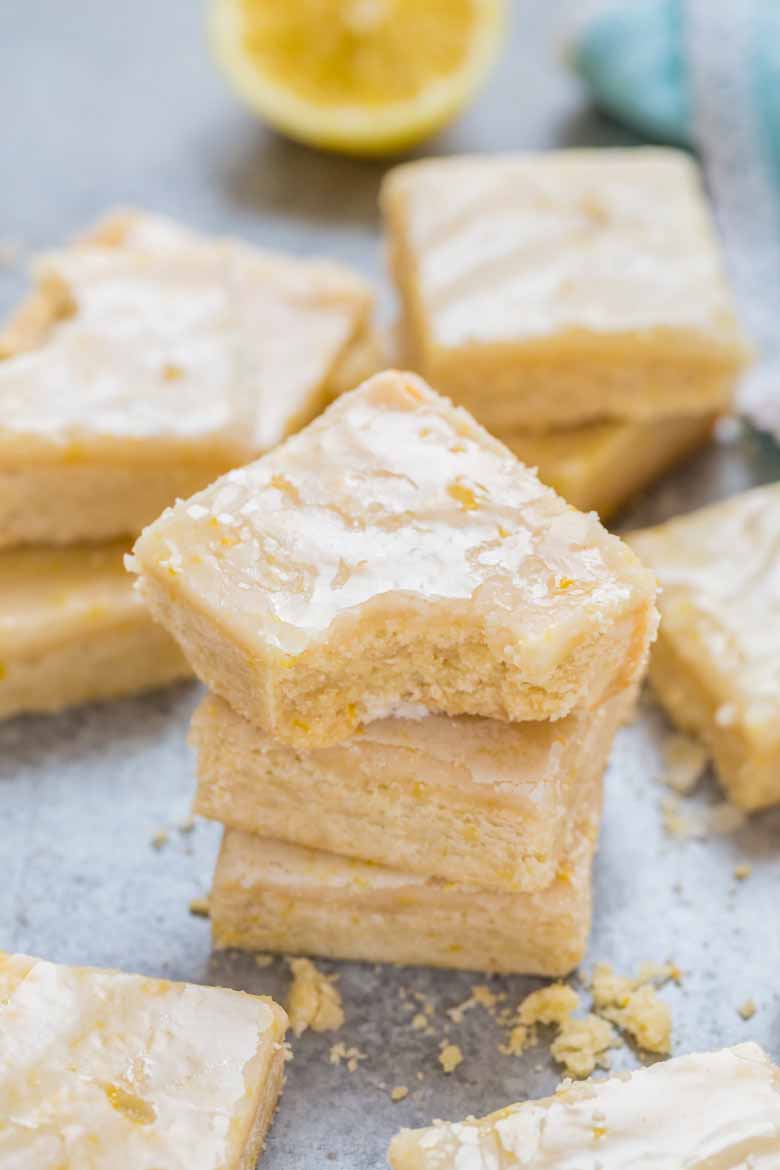 Lemon Shortbread Bars - Strawberry Blondie Kitchen
