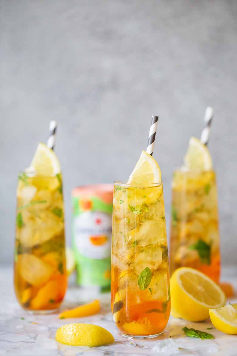 Peach Basil Mojito Mocktail - Strawberry Blondie Kitchen