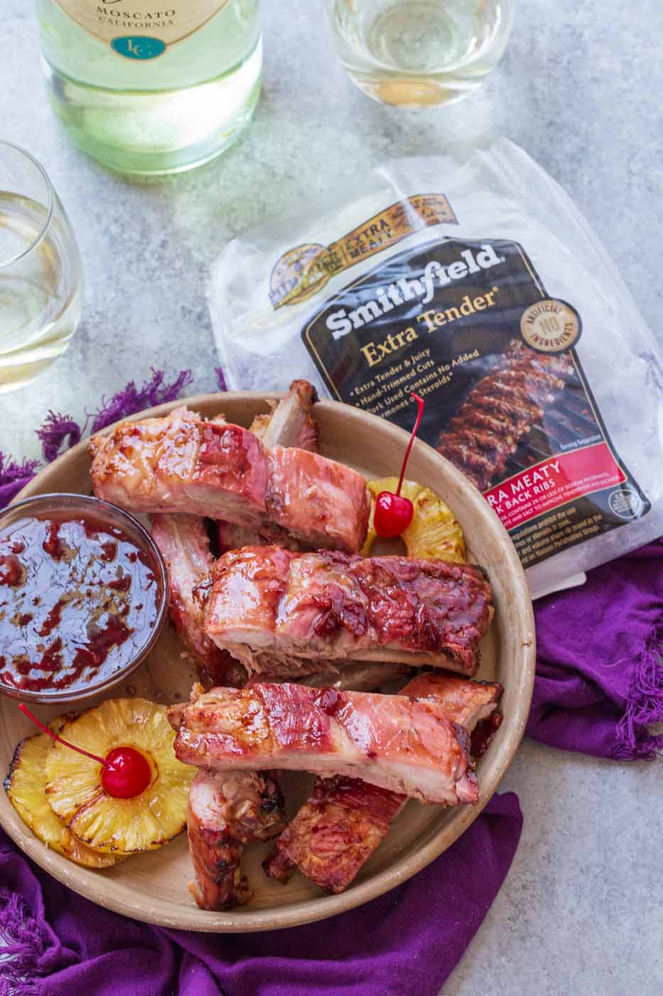 Cherry Pineapple Glazed Ribs - Strawberry Blondie Kitchen