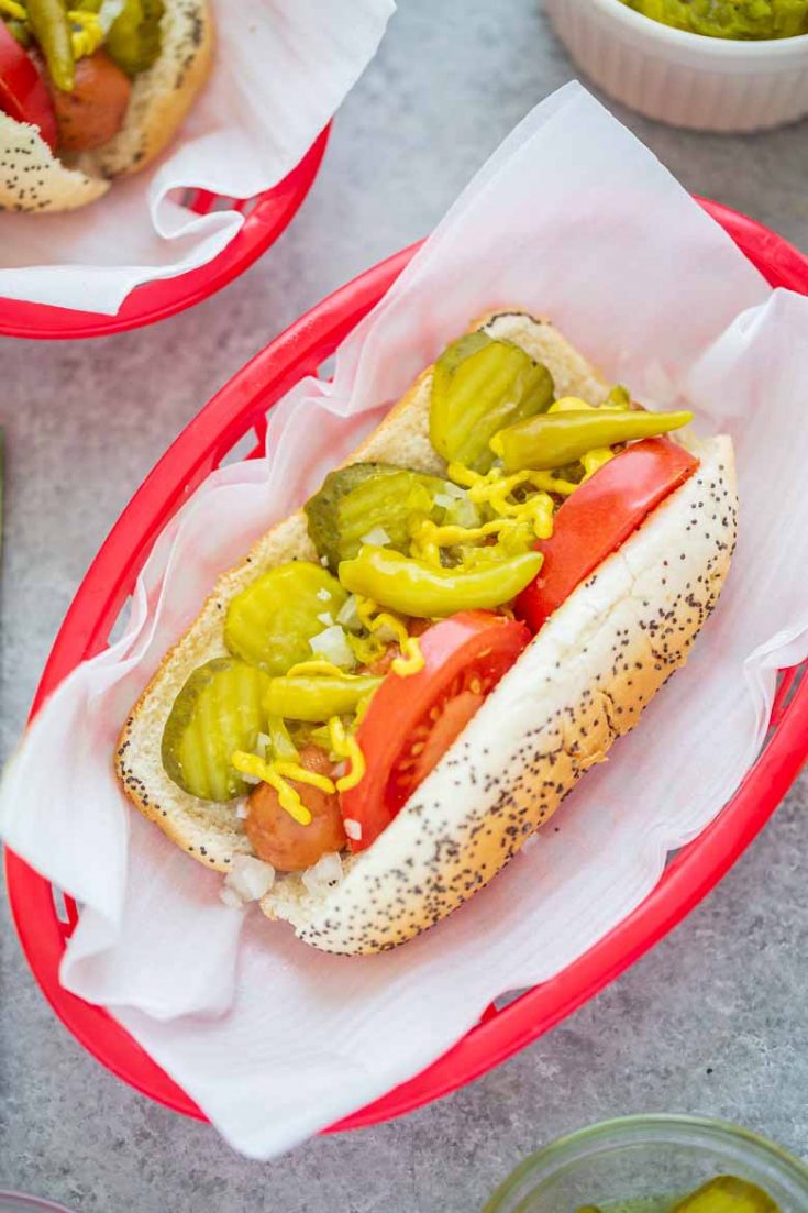 Chicago Style Hot Dog Recipe - Strawberry Blondie Kitchen