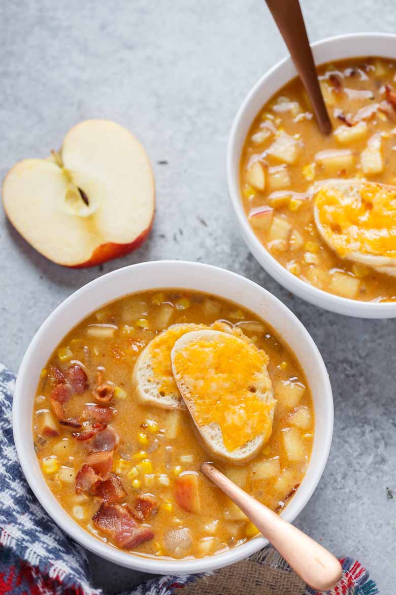 Smoky Apple Corn Chowder - Strawberry Blondie Kitchen