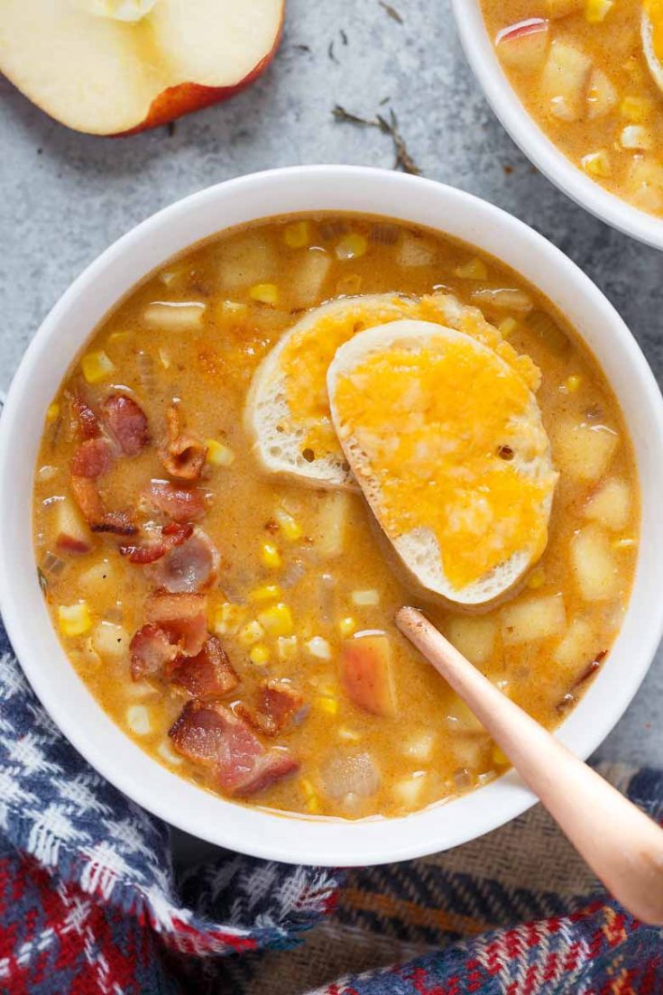 Smoky Apple Corn Chowder - Strawberry Blondie Kitchen