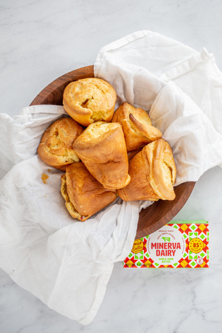 Easy Popovers with Blueberry Basil Butter - Strawberry Blondie Kitchen